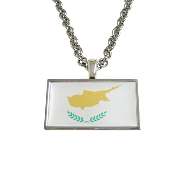 Kiola Designs | Jewelry | Thin Bordered Cyprus Flag Pendant Necklace ...